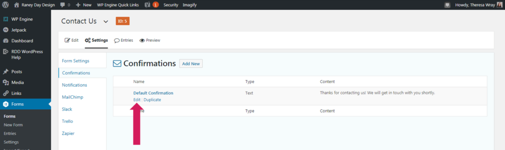 How to Customize Confirmations message in Gravity Forms